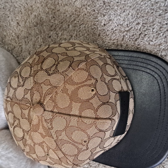 Coach | Accessories | Coach Tan And Black Monogram Cap | Poshmark